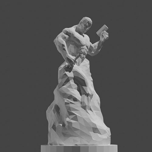 Bodybuilder Sculpture Self Made Man 3d Print Model 3d