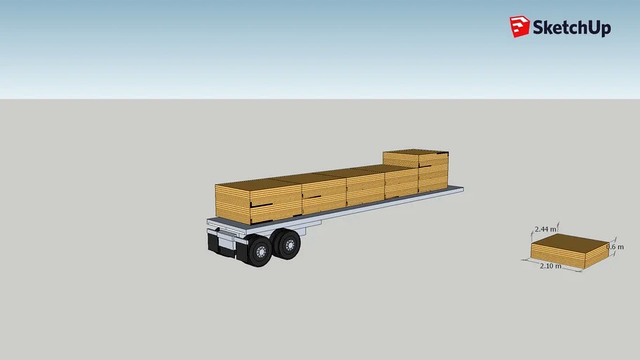 TDM Trailer con Madera 3d model