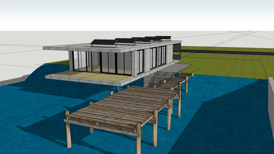Modern beach house by erling corneliussen 3d model