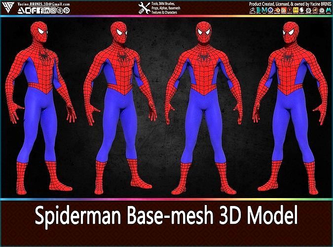 Spiderman Base-mesh 3D Model