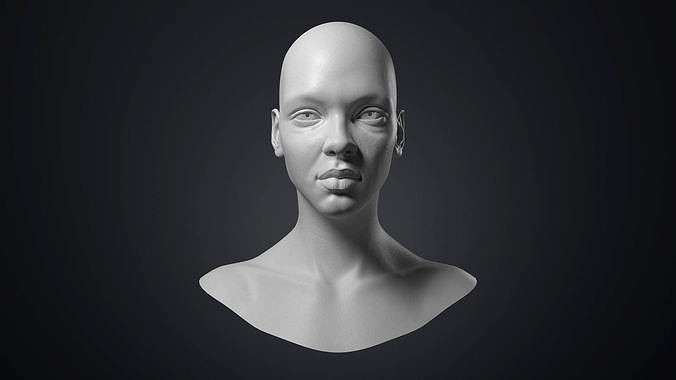 Female Head With Detailed Skin Texture 3d model