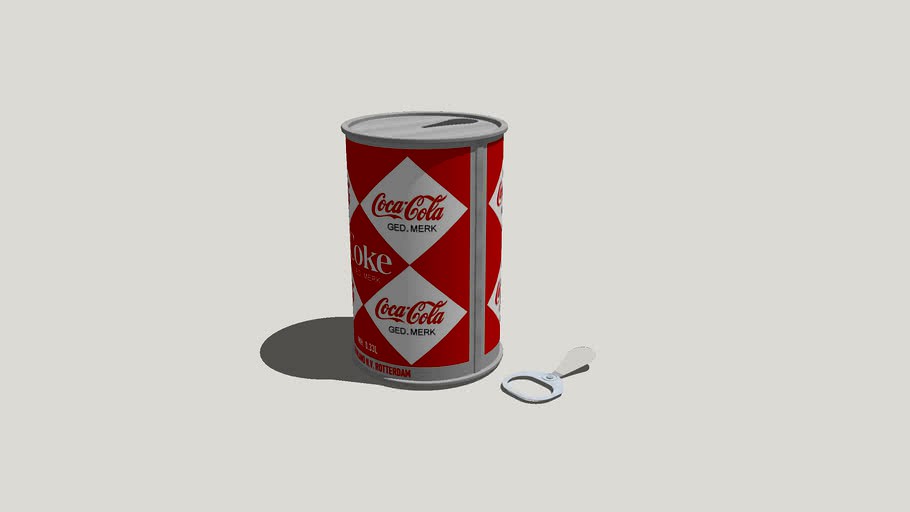 Old Dutch Coca Cola can open 33 cl / 12 fl oz 3d model