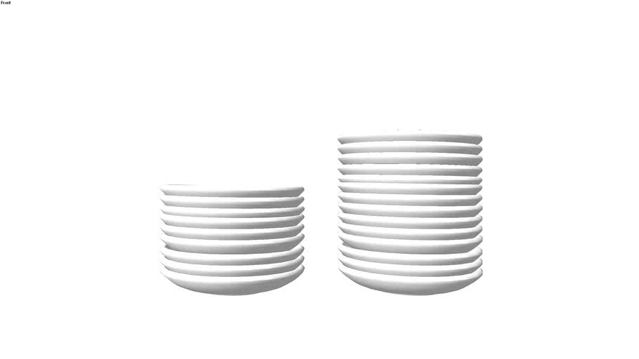 Stack of Plates Short and Tall 3d model