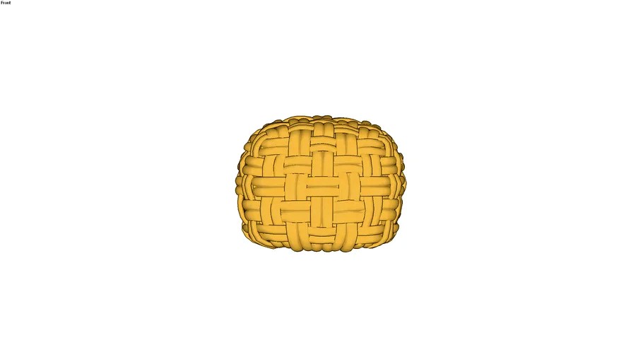 SHIRO - Pouf tresse jaune 3d model