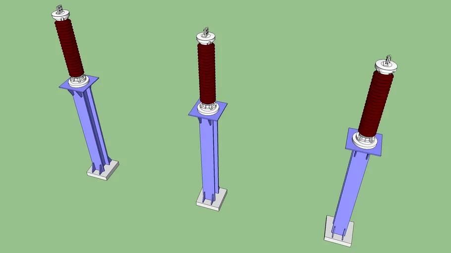 110kV CVT - Outdoor 3-phase 3d model