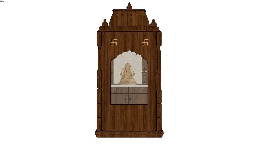 POOJA ROOM+BELL+MODERN+TEMPLE+GOD+BUDDHA+WOOD 3d model