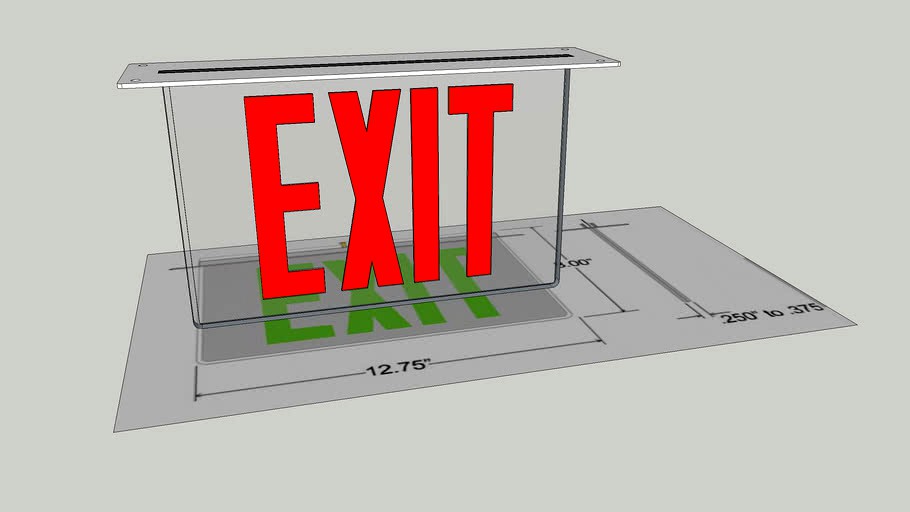 Exit Sign Acrylic Architectural EL LED 3d model