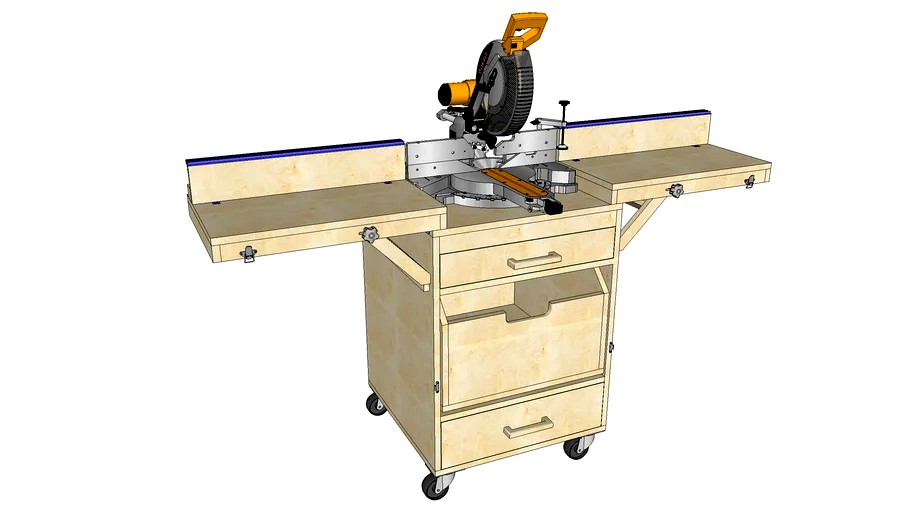 Compound Miter Saw Stand with Storage 3d model