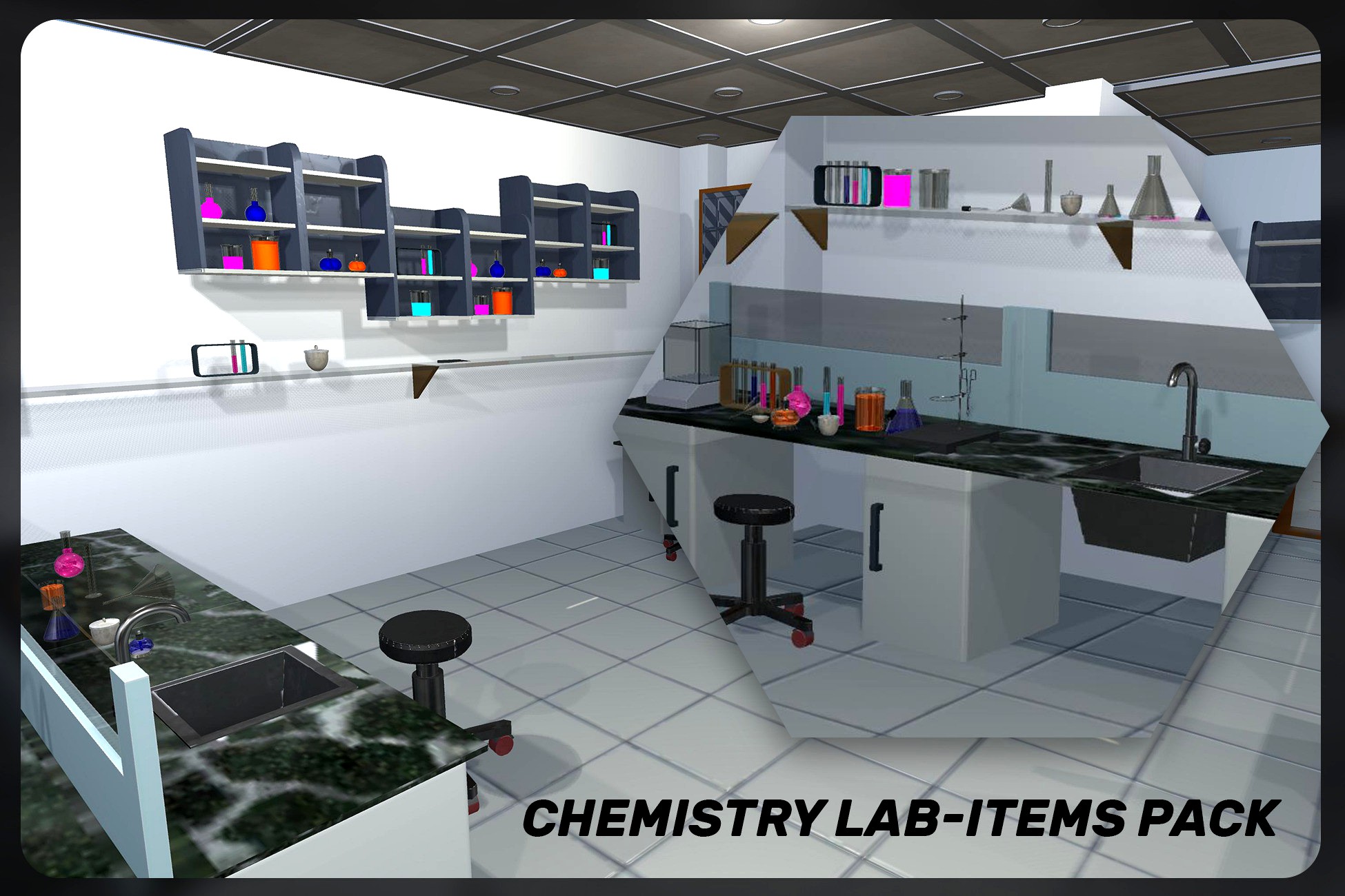 Chemistry Lab Items Pack 3d model