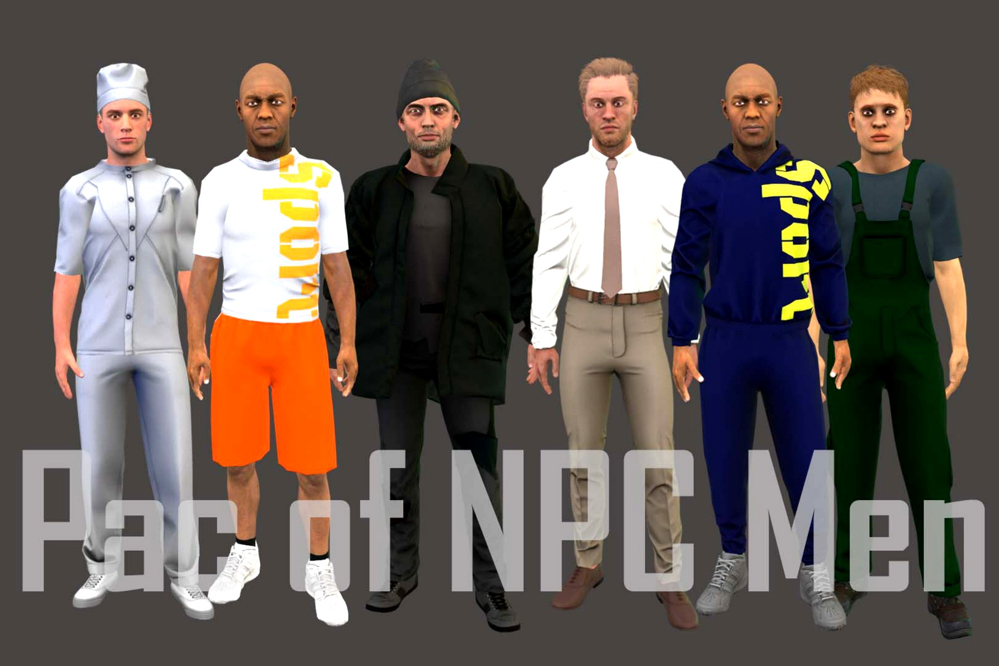 Pack of NPC Men 3d model