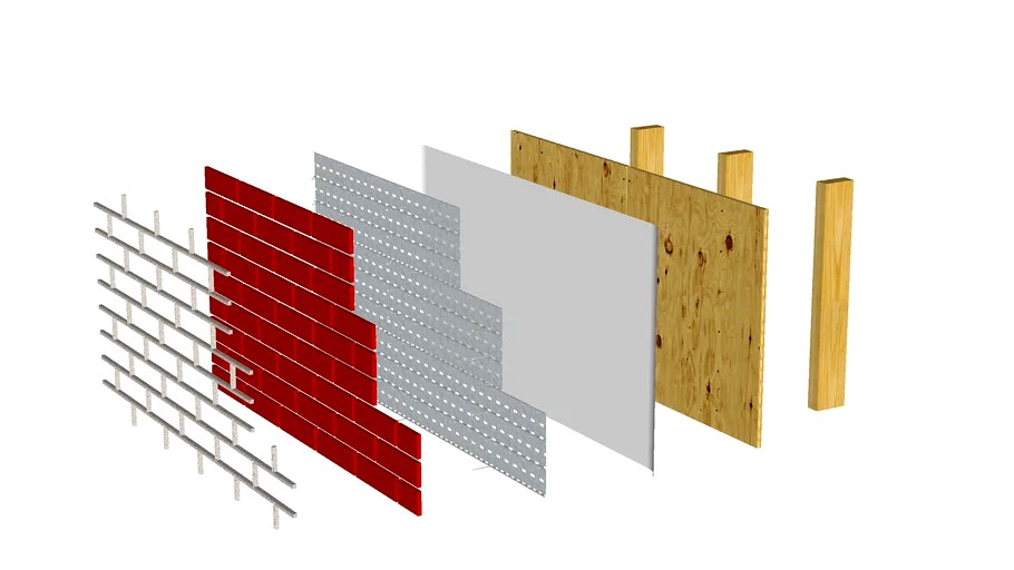 02 Brick It DMG Interior Wall, Exploded View 3d model