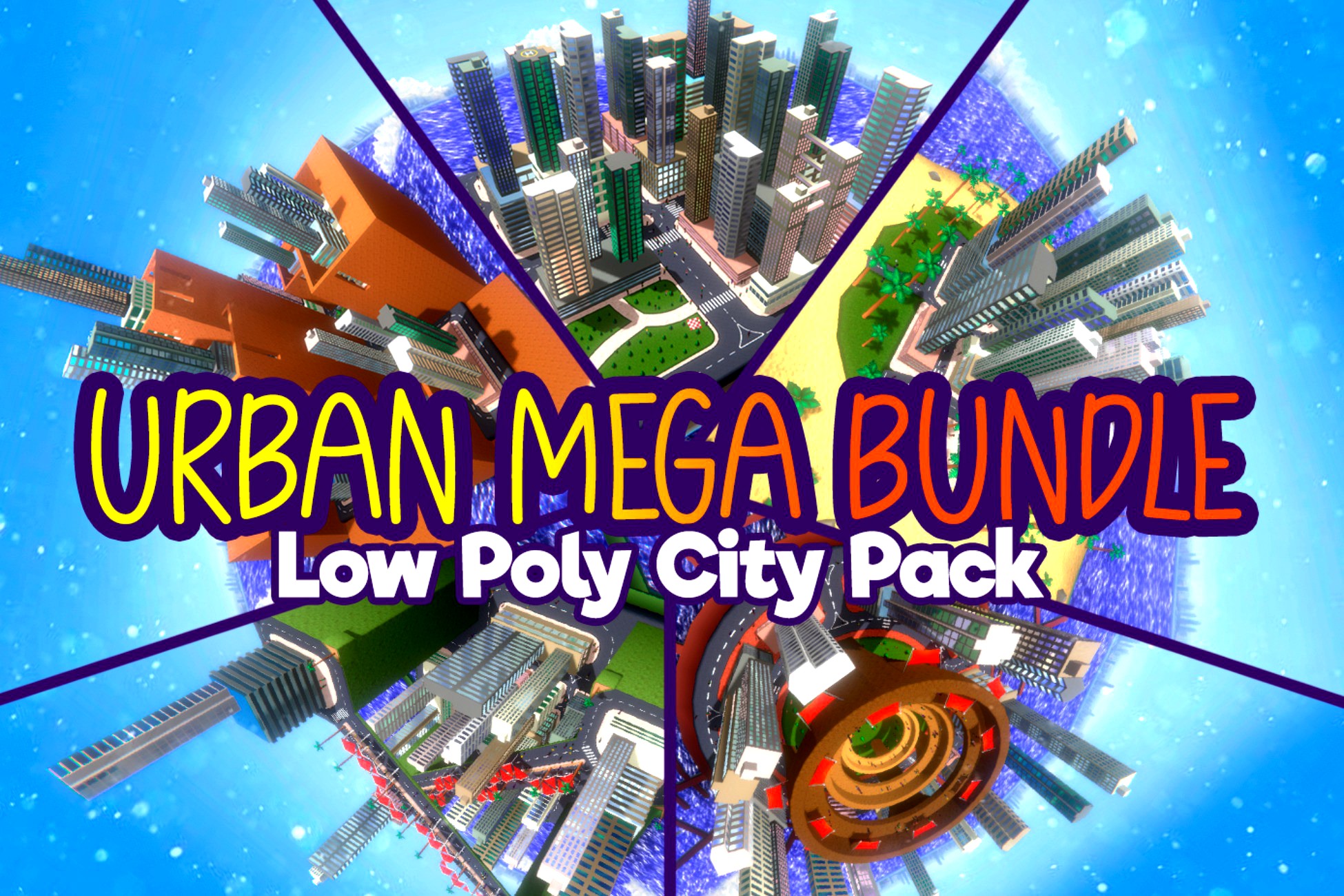 URBAN BUNDLE | Low Poly City Pack 3d model