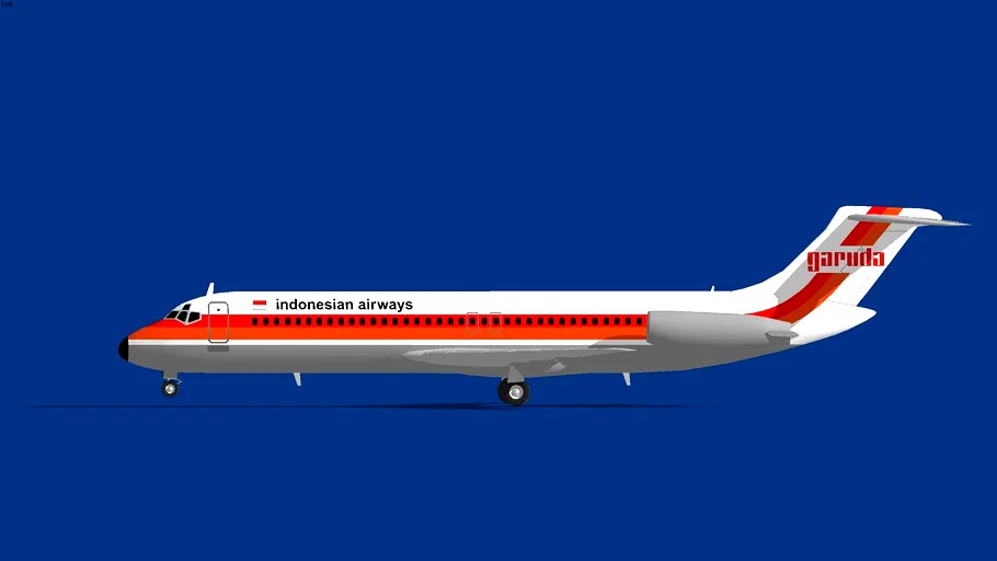 Garuda Indonesia McDonnell Douglas DC-9-30 3 3d model
