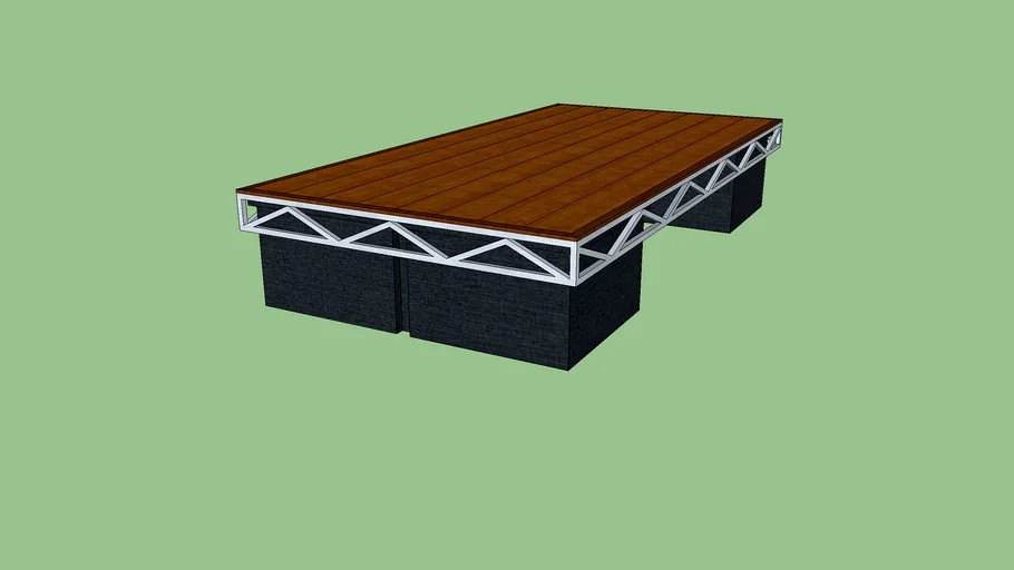 4' x 8' STARR Floating Truss Dock Section.skp Cedar Breeze decking 3d model