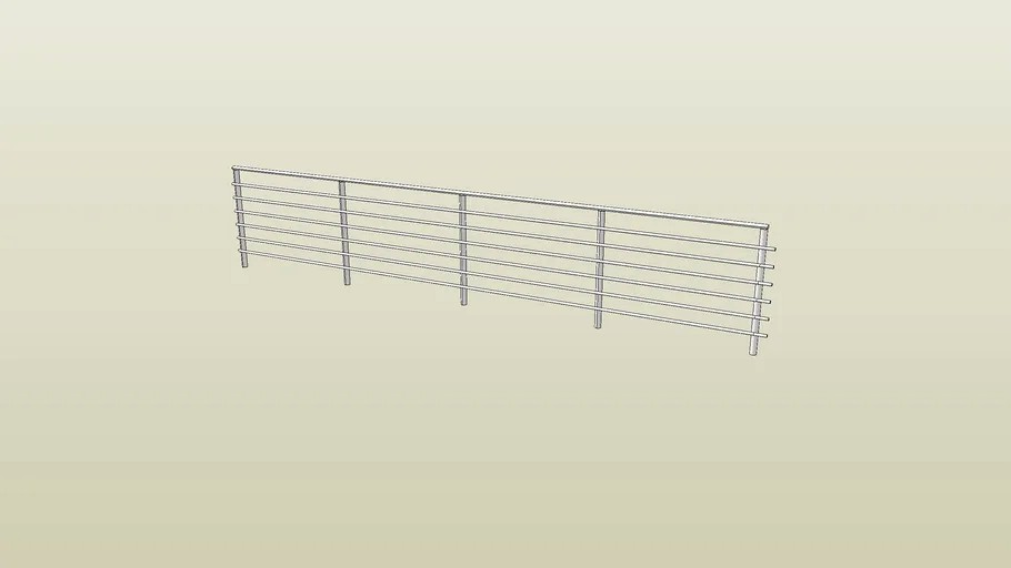 Long balcony railing 3d model