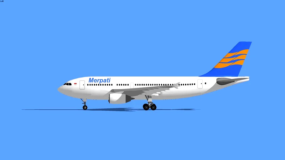 Merpati Nusantara Airlines Airbus A310-600 3d model