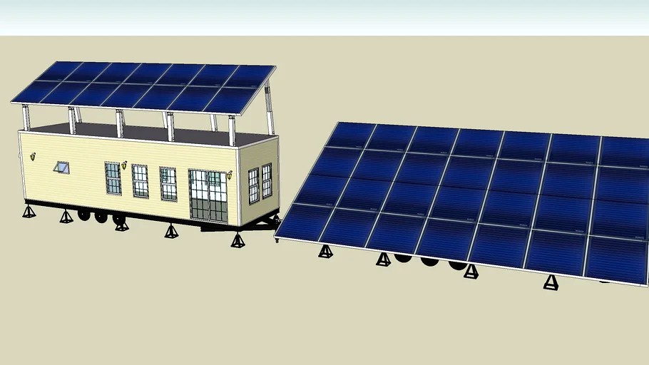 off grid mobile home plan 3d model