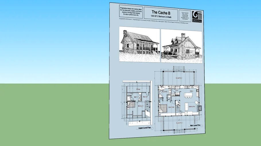 The Cache Cabin Floor Plan 3d model