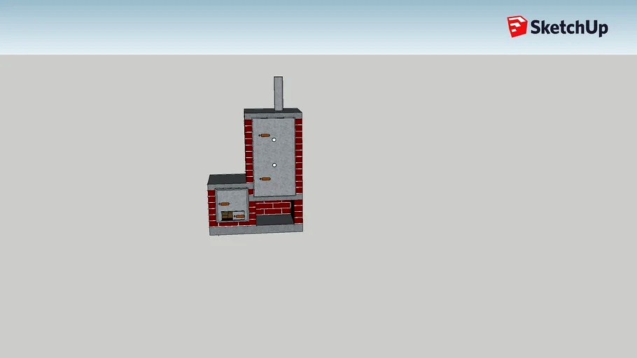 Offset Brick Smoker v2 3d model