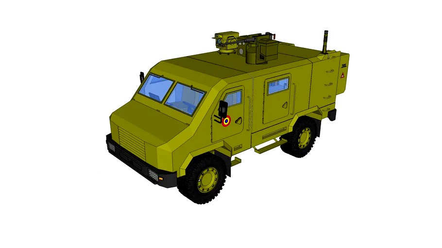4x4 light armoured CBRN recon vehicle for romanian army 3d model