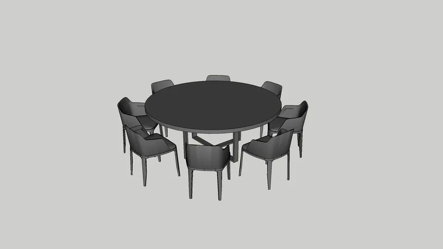 Dummy, dining table, round table 200 GHD 3d model