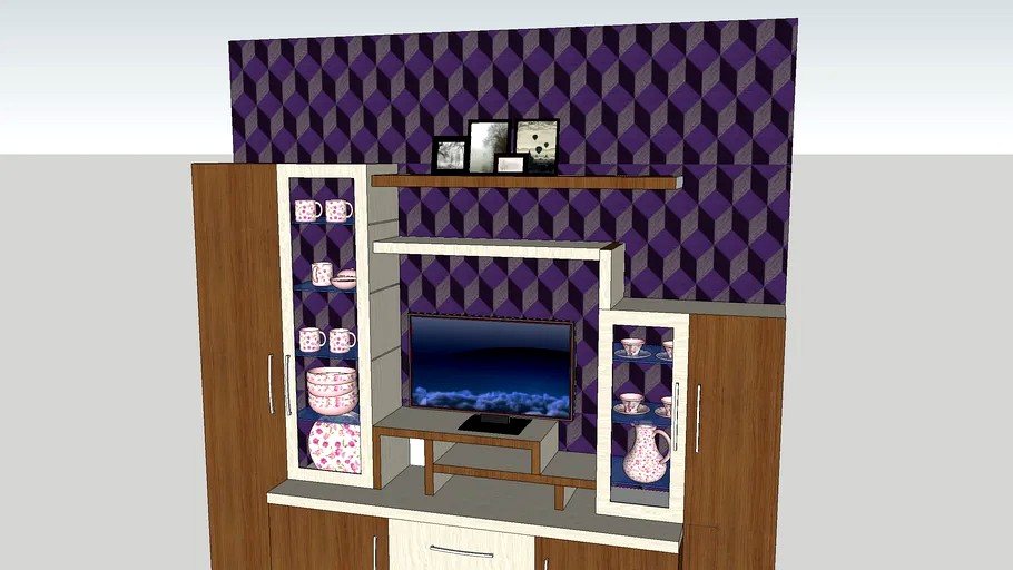 Crockery & tv unit 3d model
