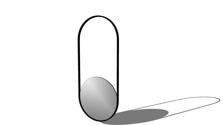 MIRROR WITH CURVED FRAME 3d model