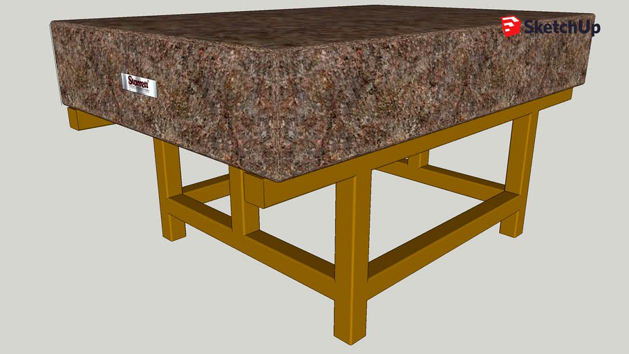 Granite Block Surface Table 3d model