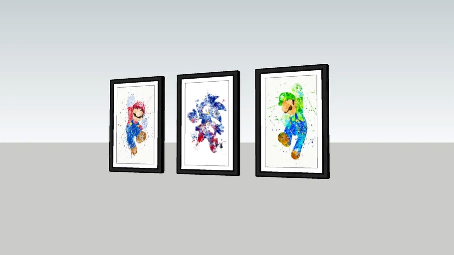Mario Bros Picture Frames 3d model