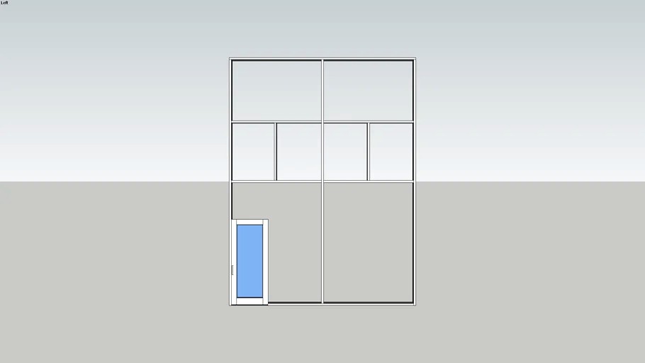 Curtain Wall with efco Door 3d model