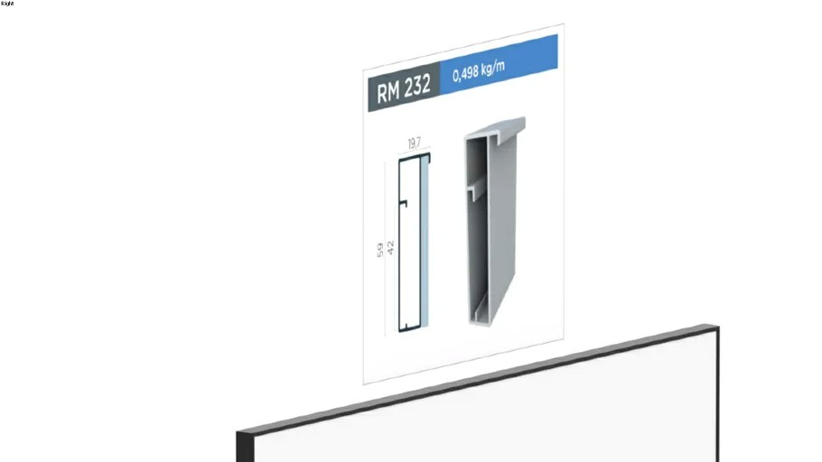 Perfil Linha Nature Rometal - RM 232 - Porta: 70cm x 30cm 3d model