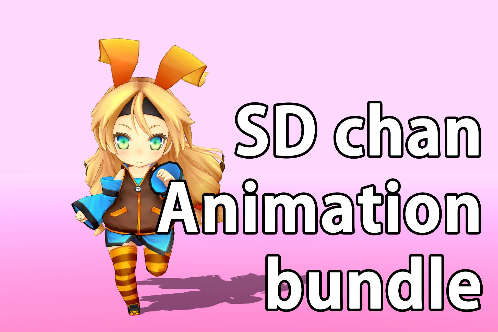 SD chan Animation bundle 3d model
