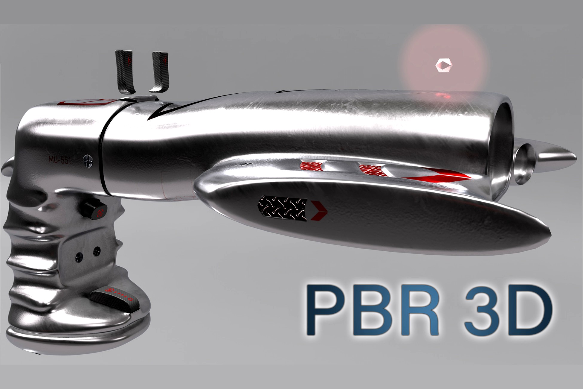 Sci-Fi Handgun PBR Model 3d