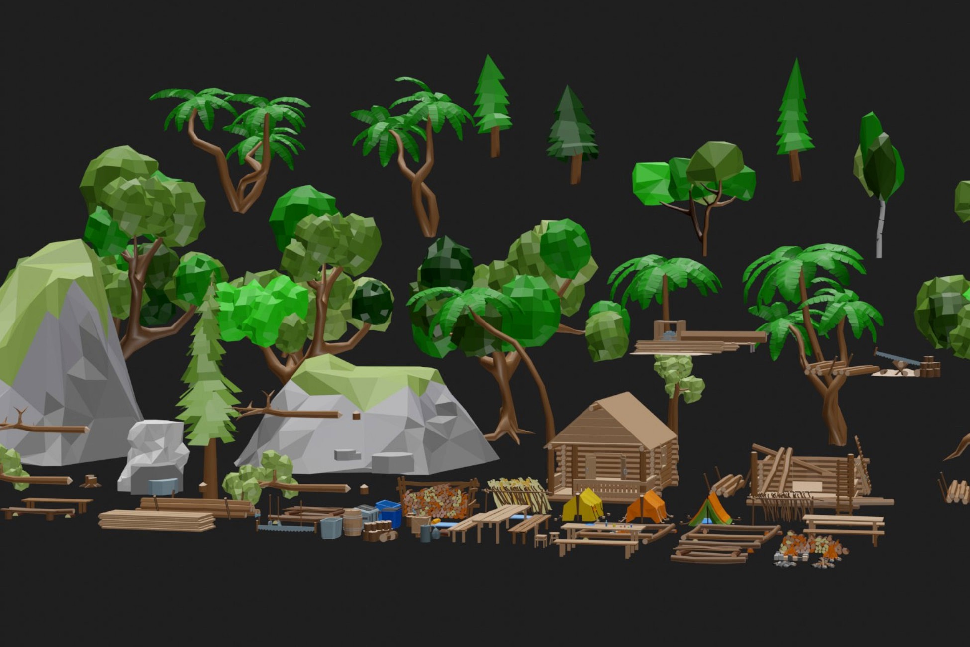 Forest camp 3d model