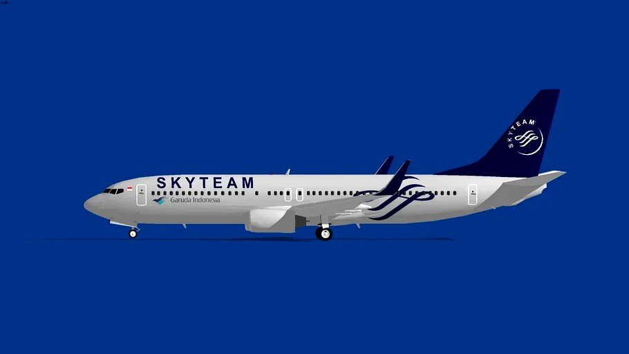 Garuda Indonesia Boeing 737-800 NG Skyteam 3d model