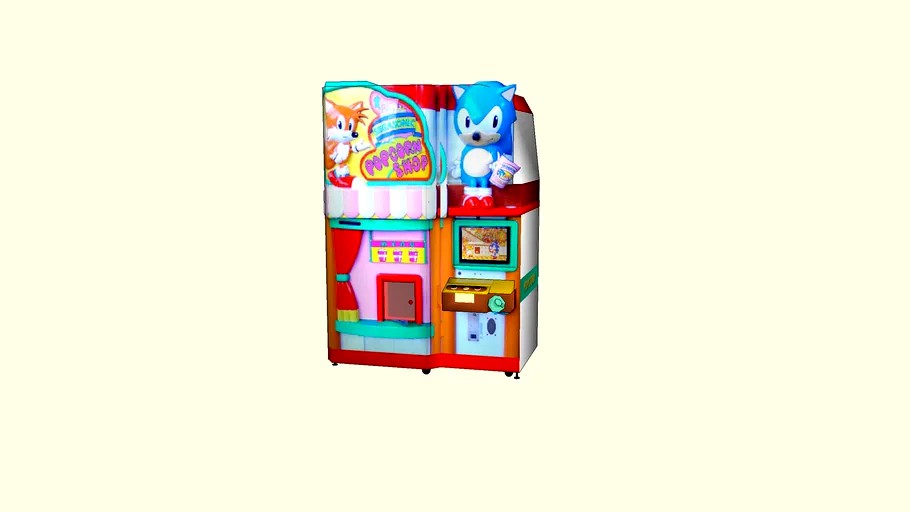 Sonic Popcorn Arcade Machine 3d model