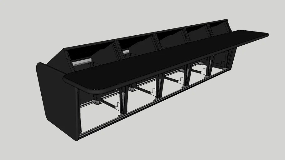 TBC CONSOLE PCR 5BAY BROADCAST TABLE 3d model