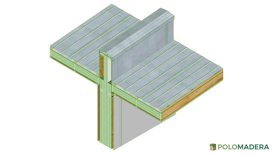 E13 - INTERSECCION MURO TECHO COMPARTIDO VIVIENDA - VIVIENDA 3d model