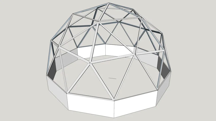2V Geodesic Dome 2m Diameter 3d model