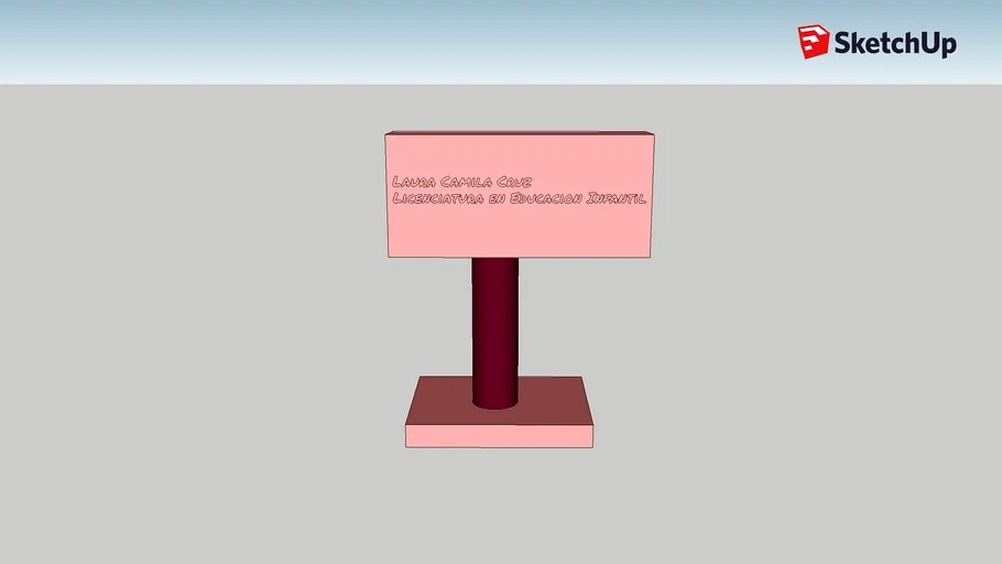 LAURA SKETCHUP LETRERO 3d model