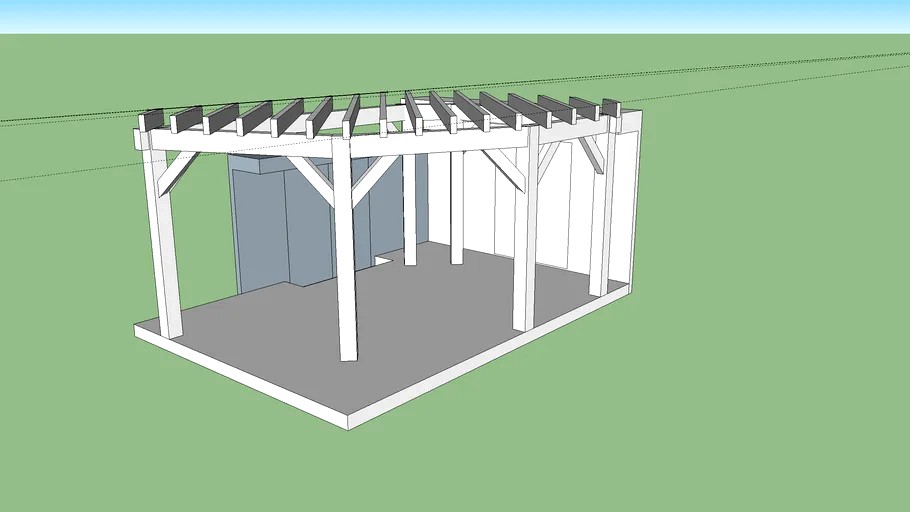 joesph deck timber frame 3d model