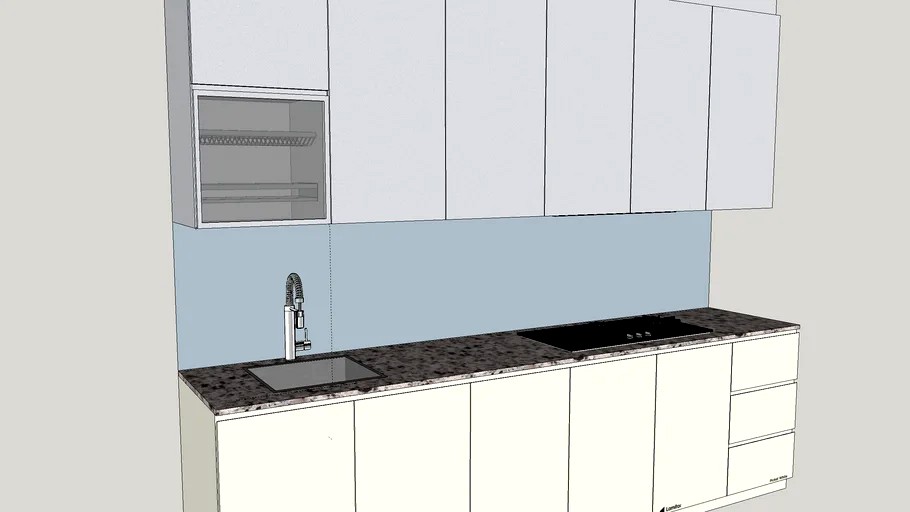 10FT HDB Kitchen Cabinet 3d model