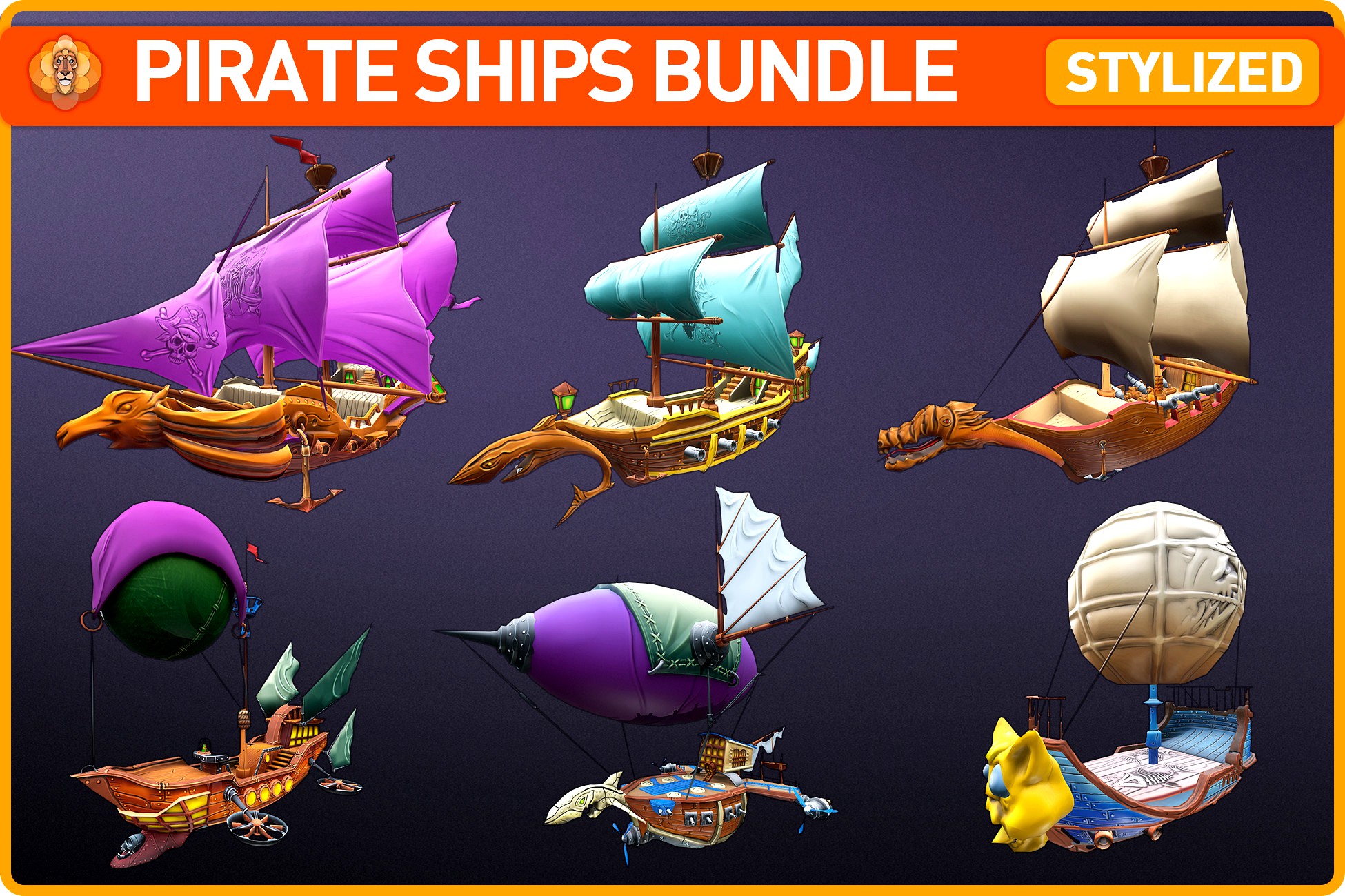 Stylize Pirate Ships 3d model