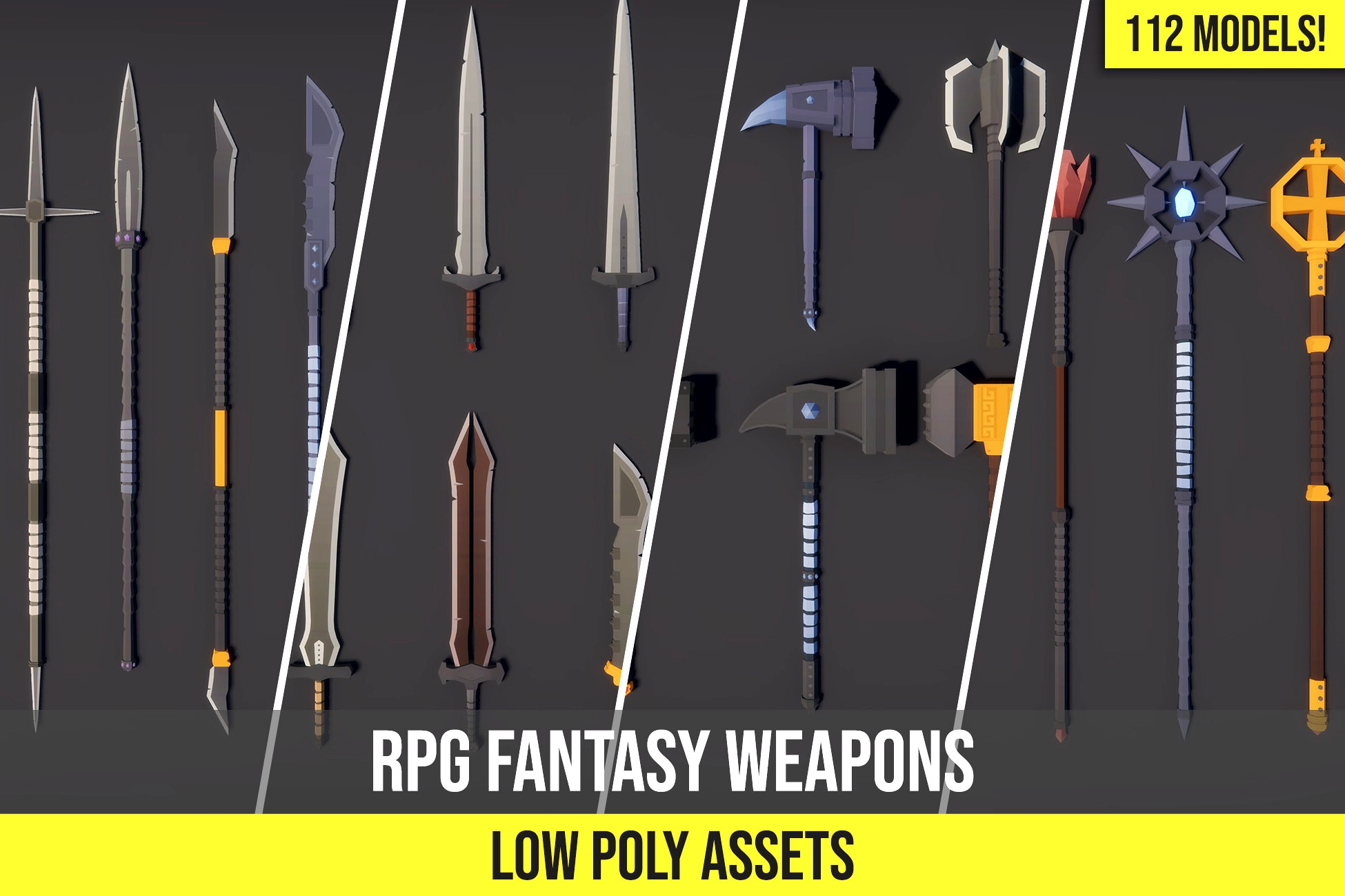 Low Poly RPG Fantasy Weapons 3d model