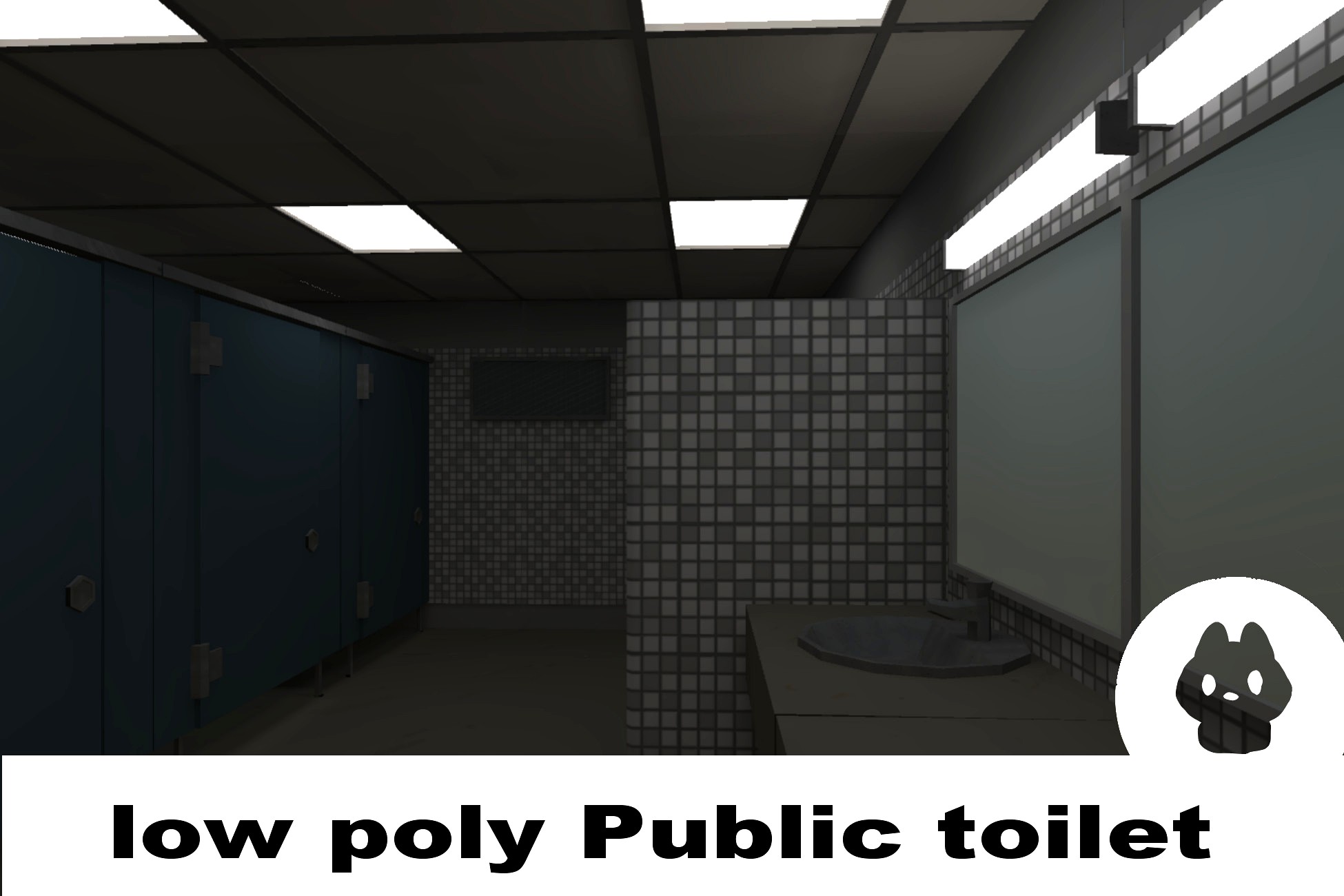 pixel low poly Public toilet 3d model