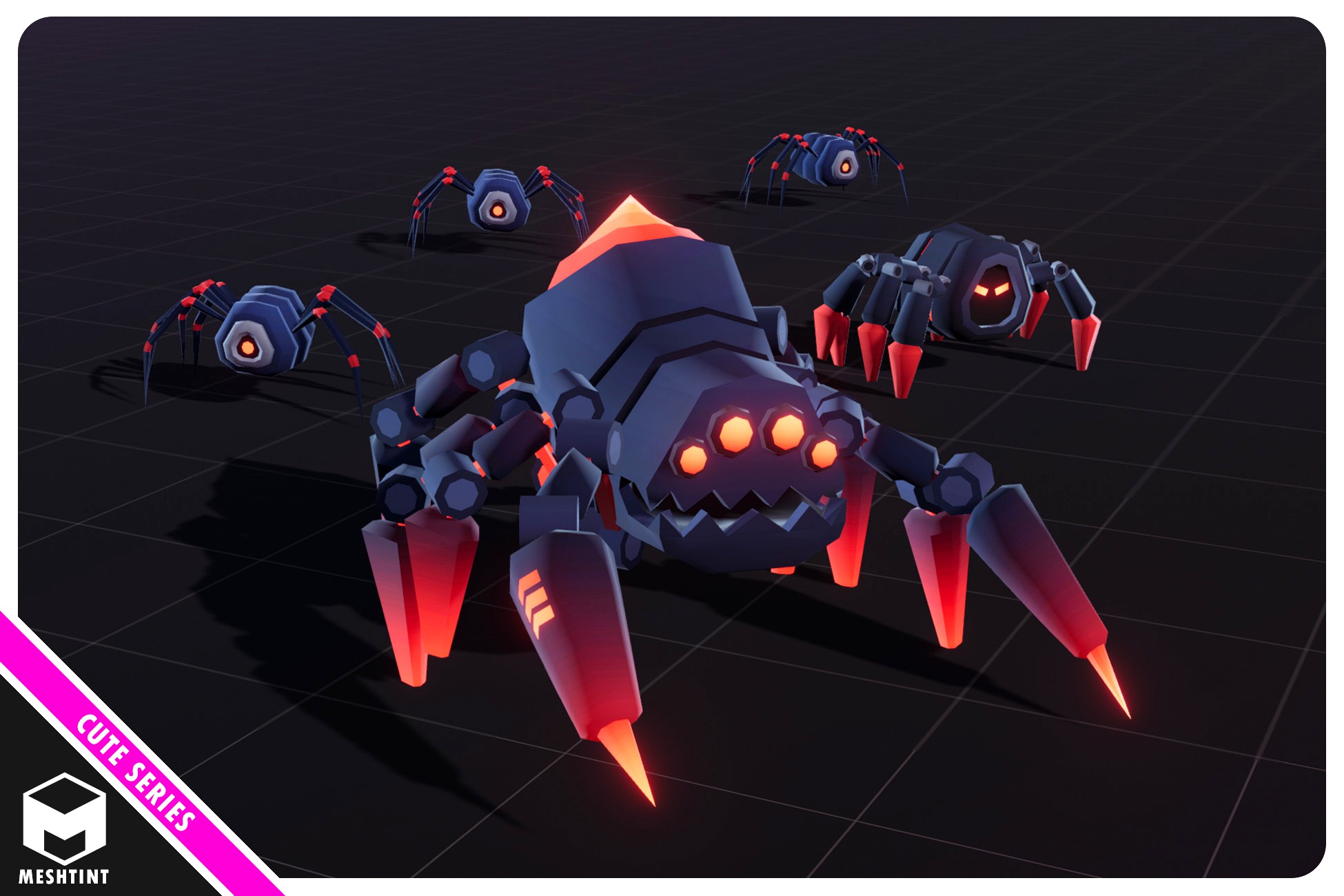 Spiderling Spider Queen Robot Evolution Pack Cute Series 3d model
