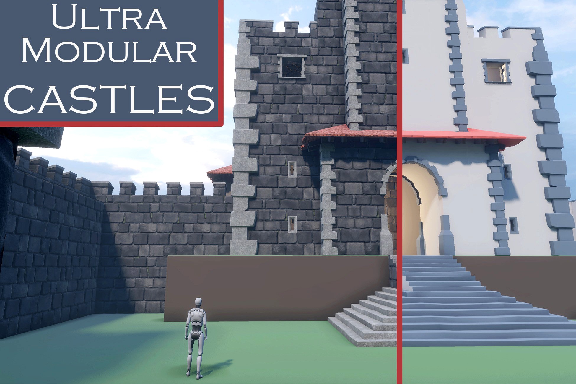 Medieval / Fantasy Castle and Fortress Kit (ultra modular) 3d model