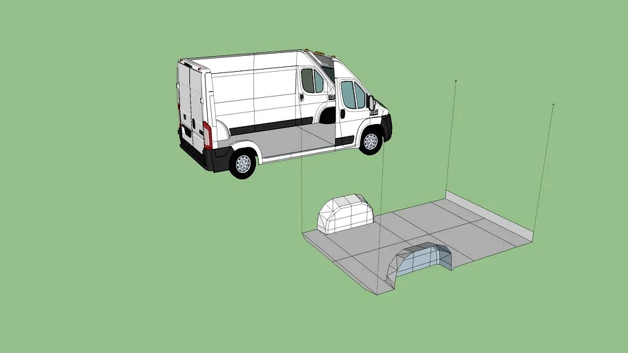 136' Wheelbase Ram Promaster Conversion Template 3d model