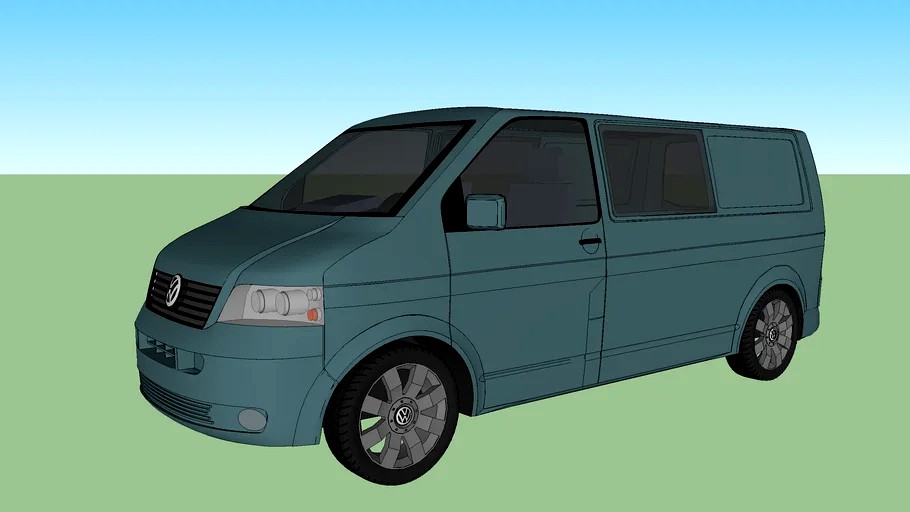 VW TRANSPORTER T5 CITYVAN LONG CHASSIS (2004-2010) DETAILED 3d model