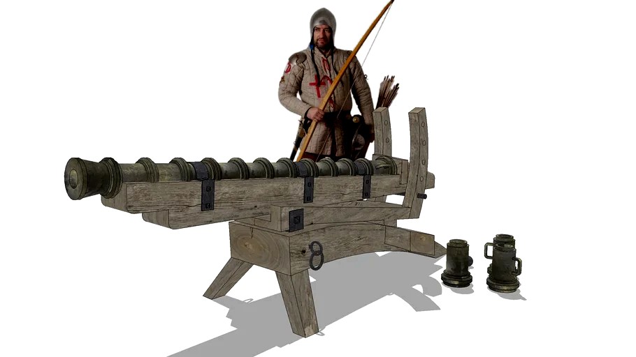 medieval artillery-veuglaire xv century 3d model